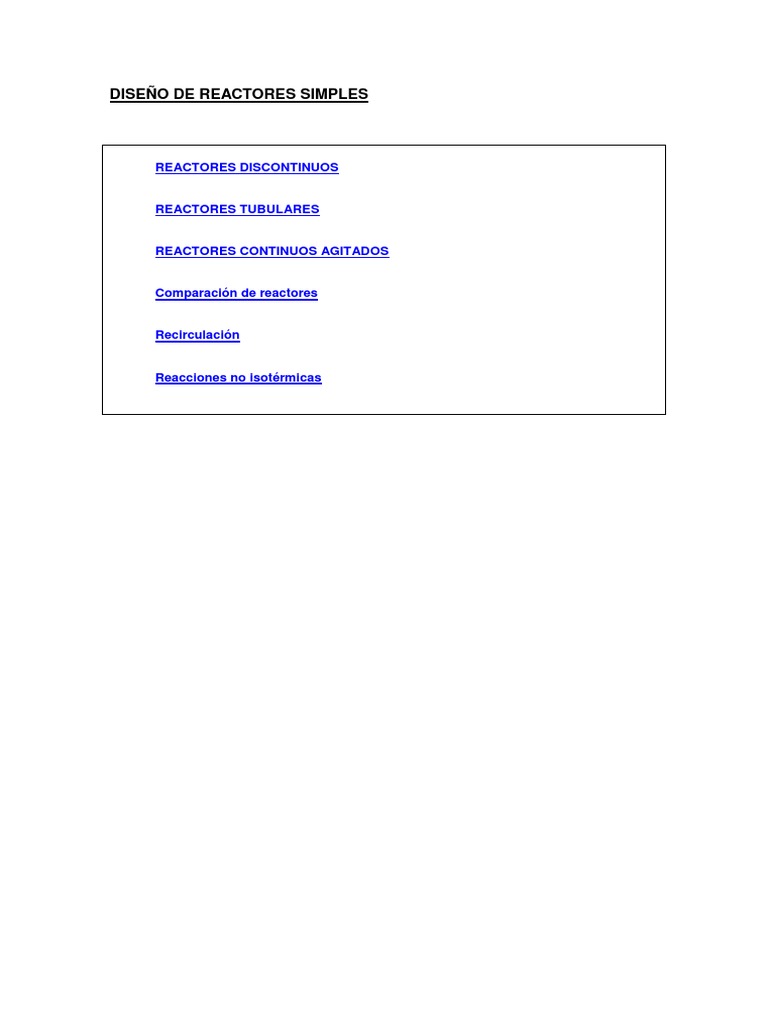 Reactores Simples | PDF | Reactor Quimico | Cinética química