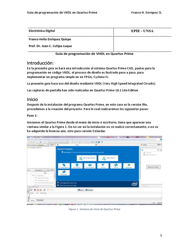 Guia de Programación VHDL Quartus Prime PDF | PDF | Vhdl | Informática