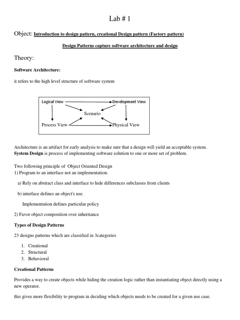 Object:: Design Patterns Capture Software Architecture and Design | PDF ...