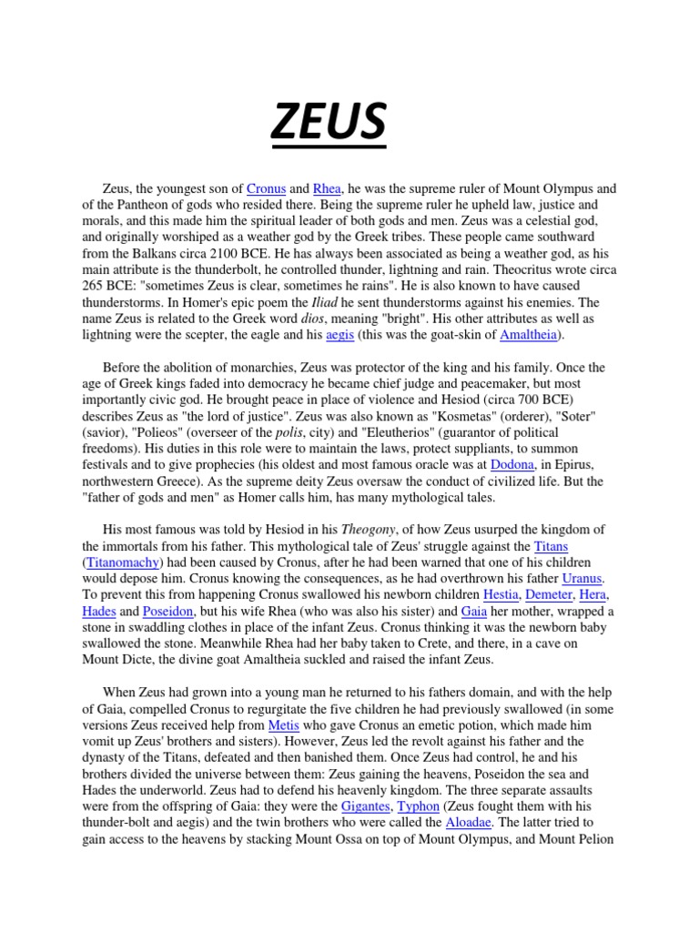 ZEUS English | Download Free PDF | Zeus | Deities