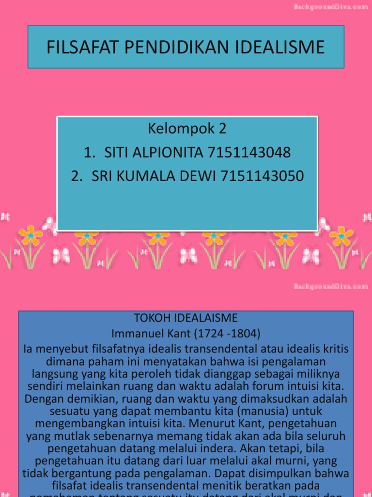 Filsafat Pendidikan Idealisme | PDF