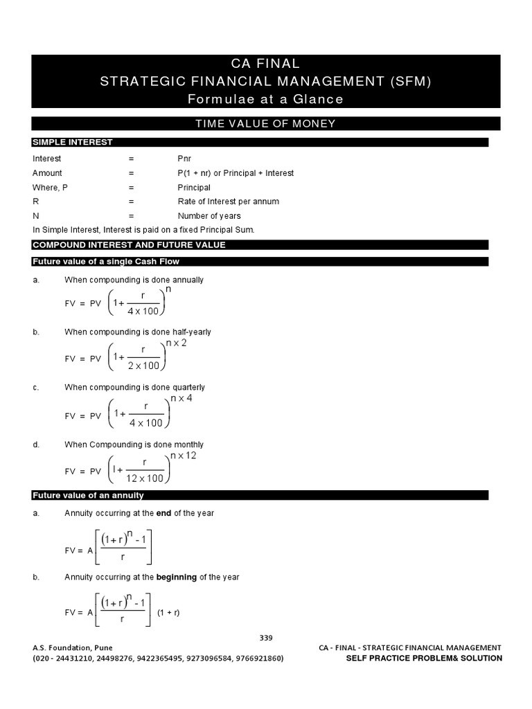 Financial Management Formulas Overview | PDF | Net Present Value ...