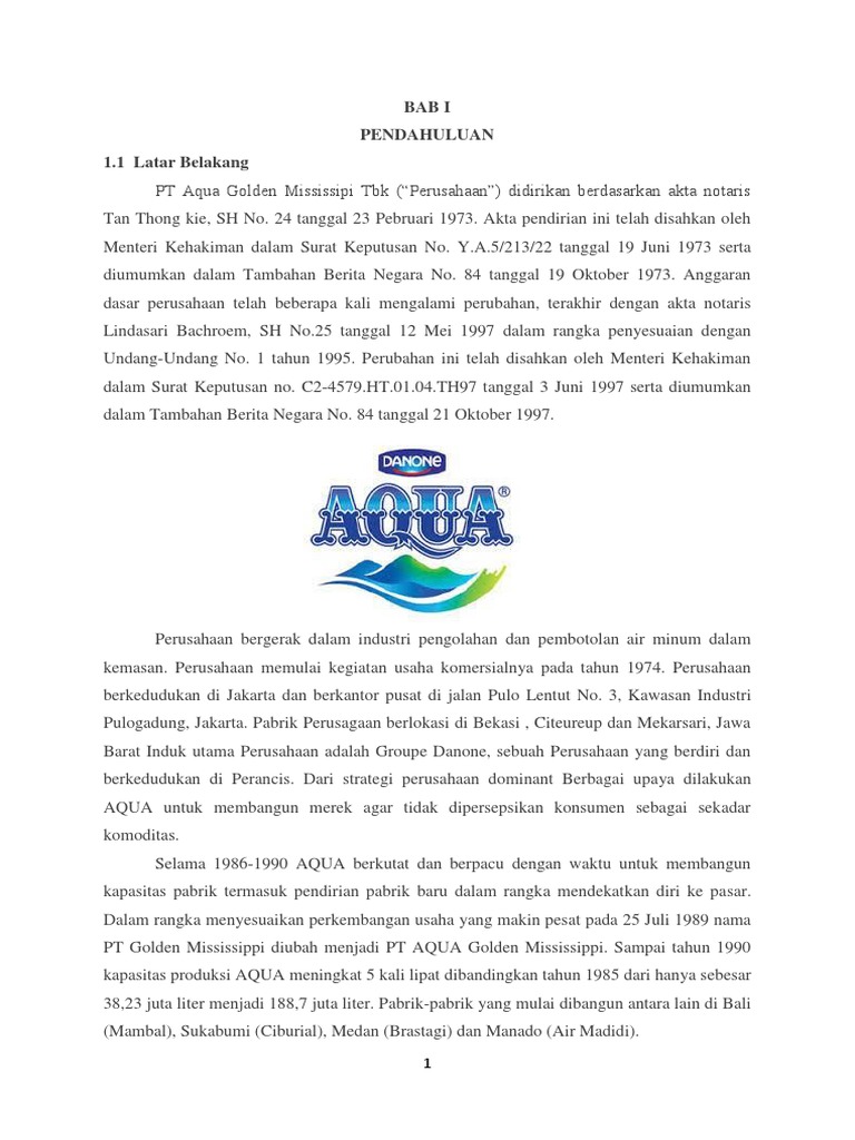 Profil PT Aqua | PDF
