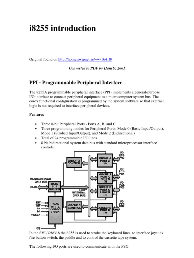 8255 ppi-1 | Input/Output | Computer Data