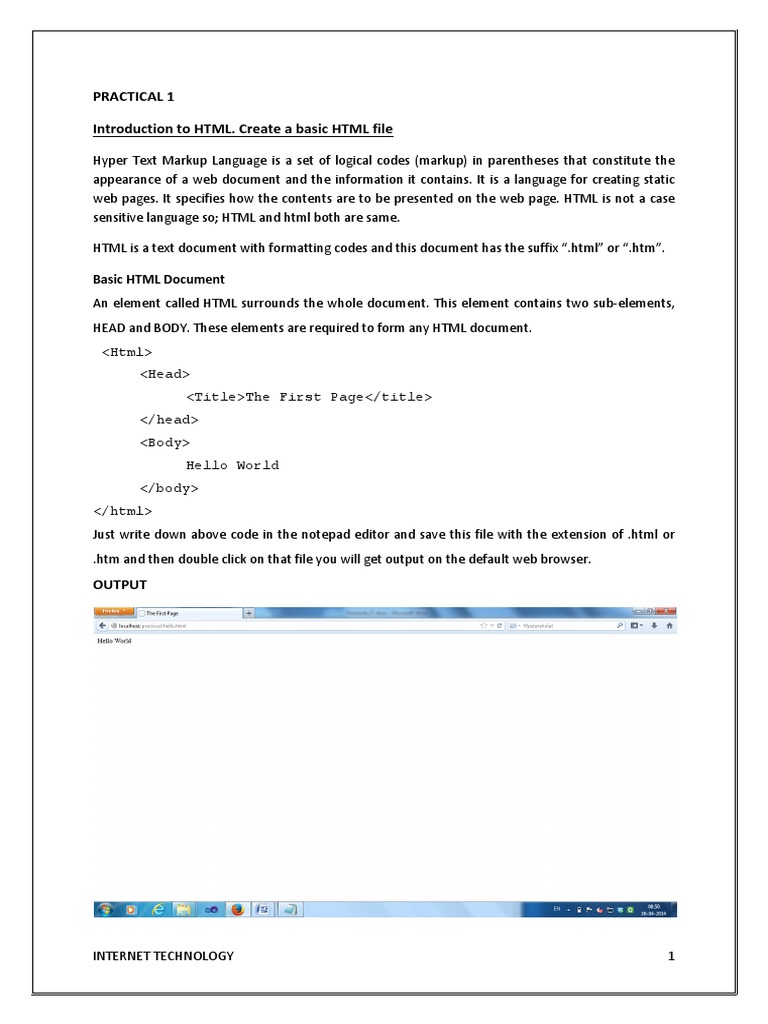 HTML Practicals - IT PDF | PDF | Internet Information Services | Html