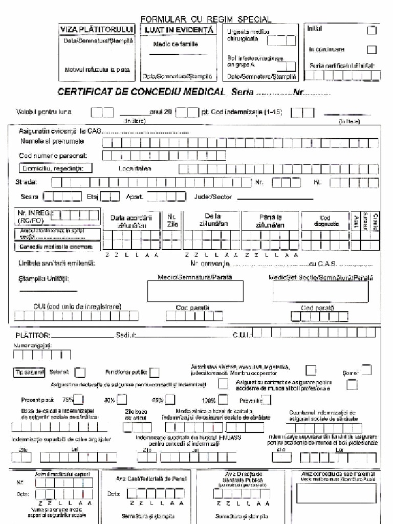 Model Certificat Concediu Medical | PDF