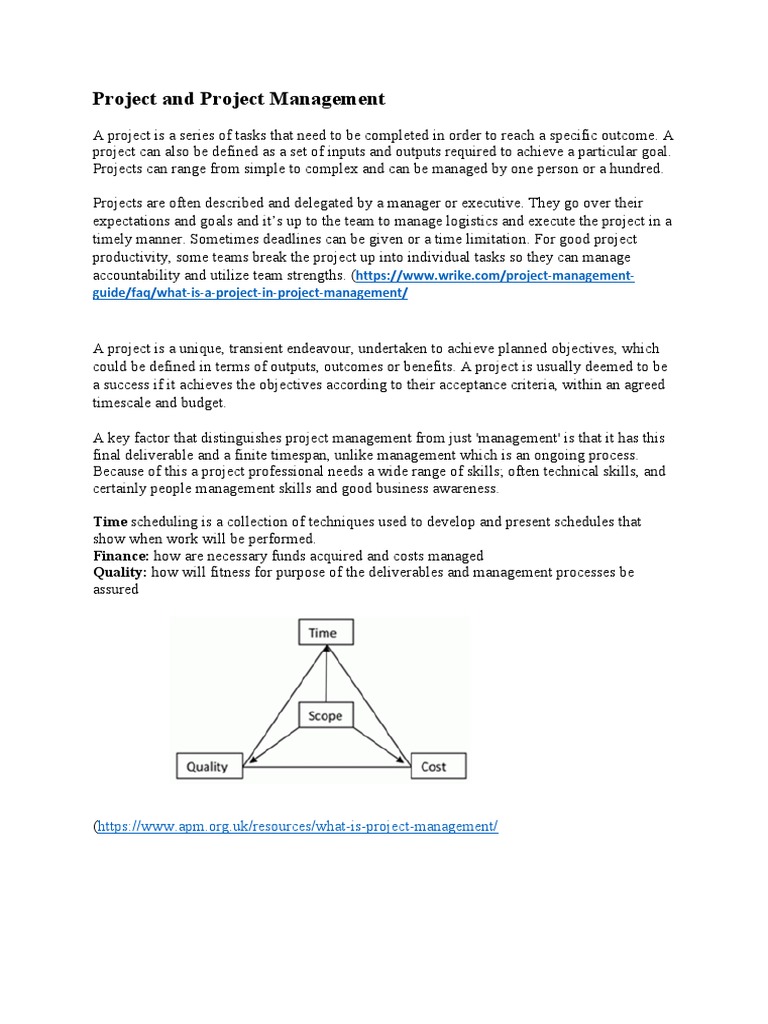 What Is A Project in Project Management | PDF | Project Management ...