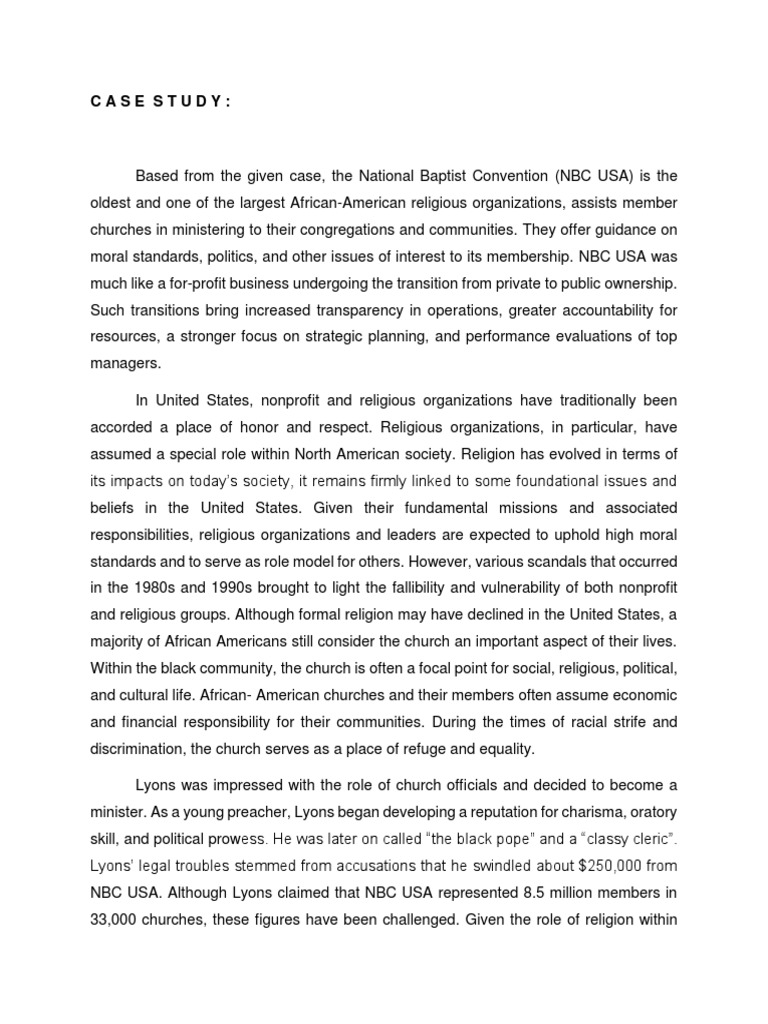 Case Study | PDF | The United States | Nonprofit Organization