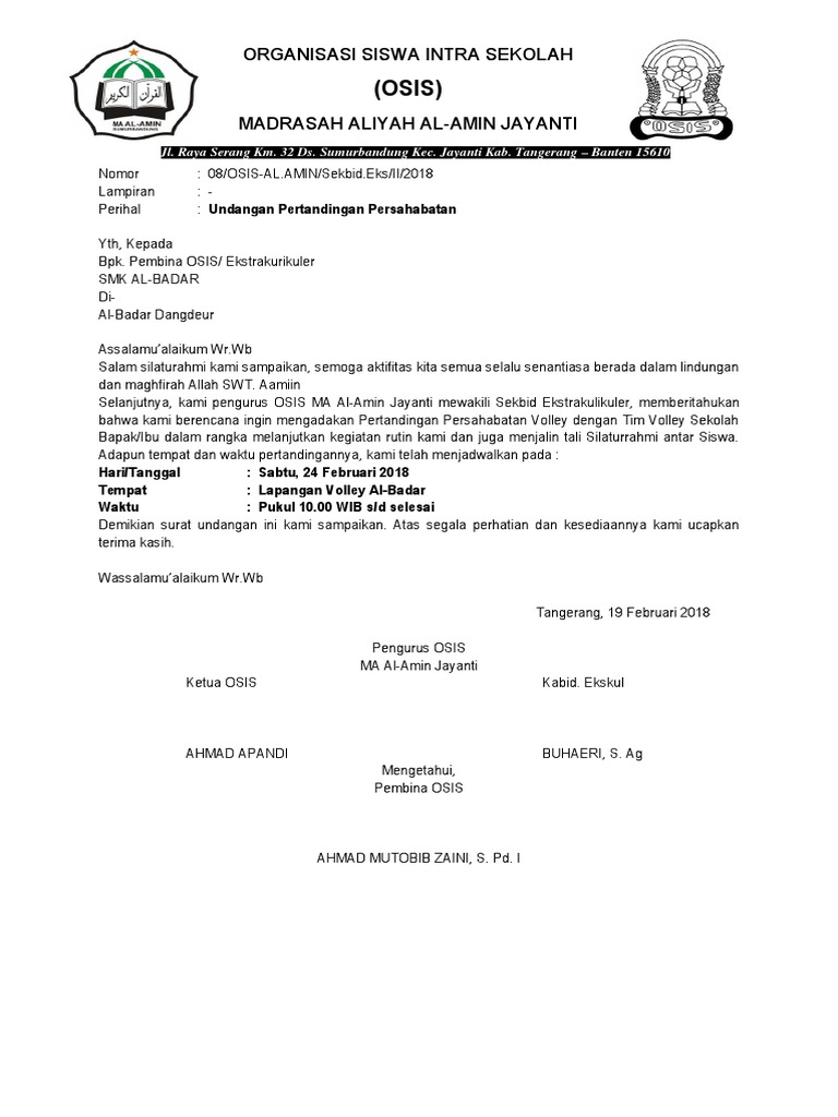 Surat Osis | PDF