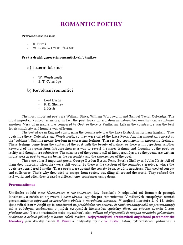 Romantic Poetry | PDF | Romanticism | Samuel Taylor Coleridge