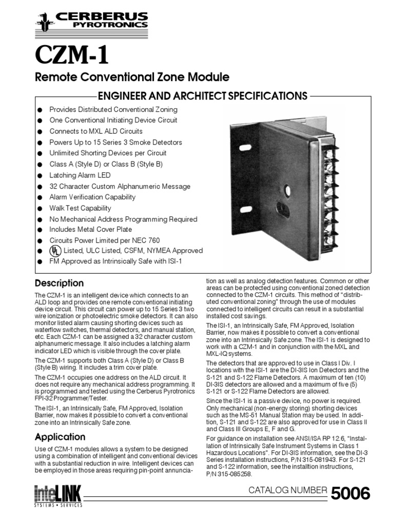 Siemens CZM1 Remote Conventional Zone Module | Download Free PDF ...