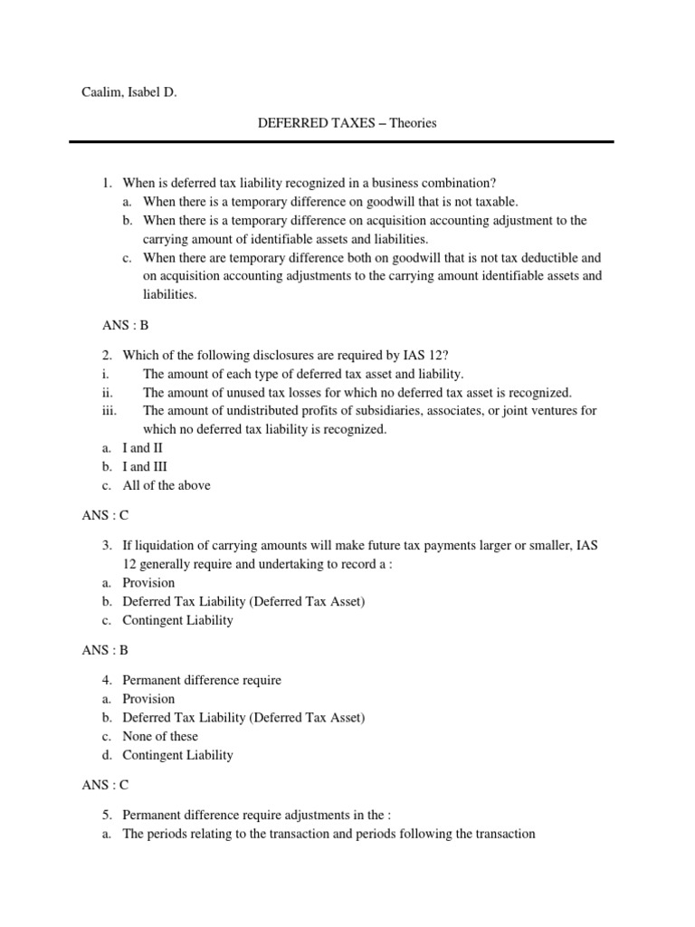 Deferred Taxes | PDF | Deferred Tax | Tax Expense