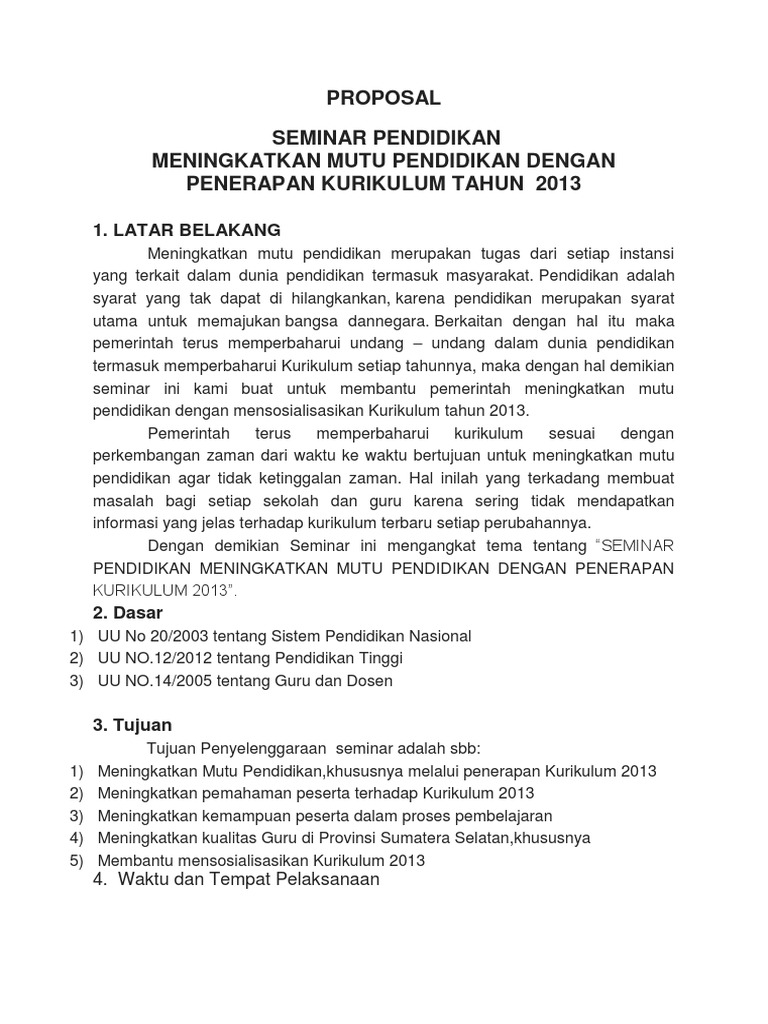 Contoh Proposal Seminar 1 | PDF