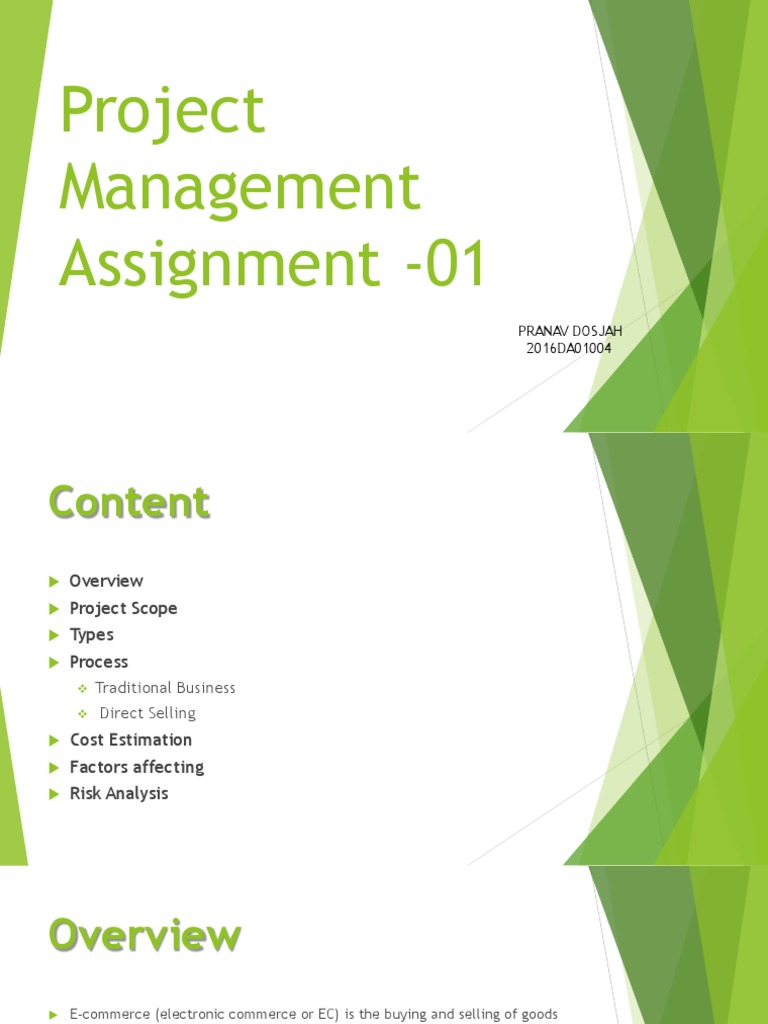 Project Management Assignment - 01: Pranav Dosjah 2016DA01004 | PDF | E ...