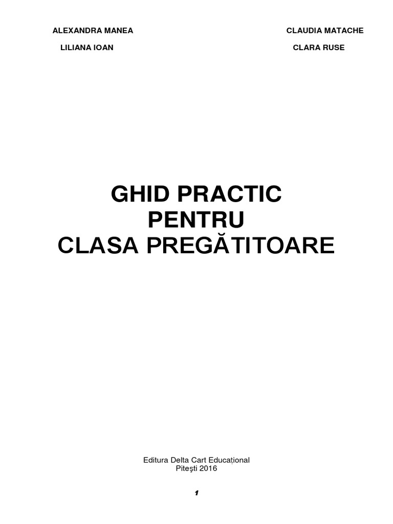 Ghid Practic Clasa Pregatitoare PDF | PDF