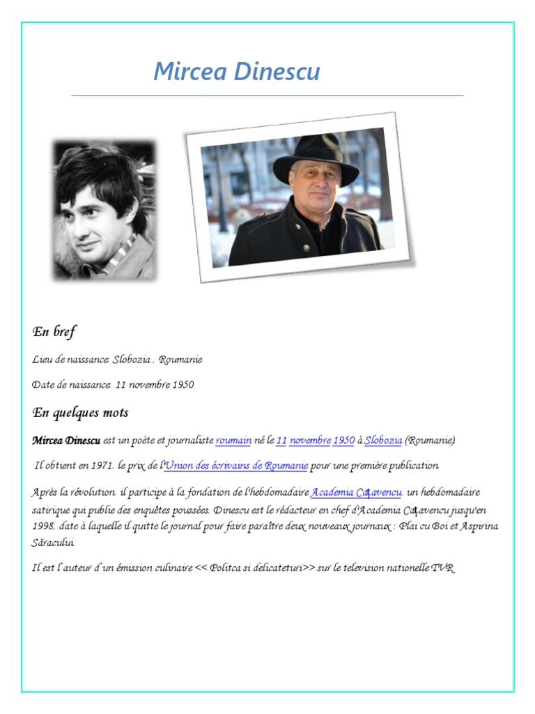 Mircea Dinescu | PDF | Classiques