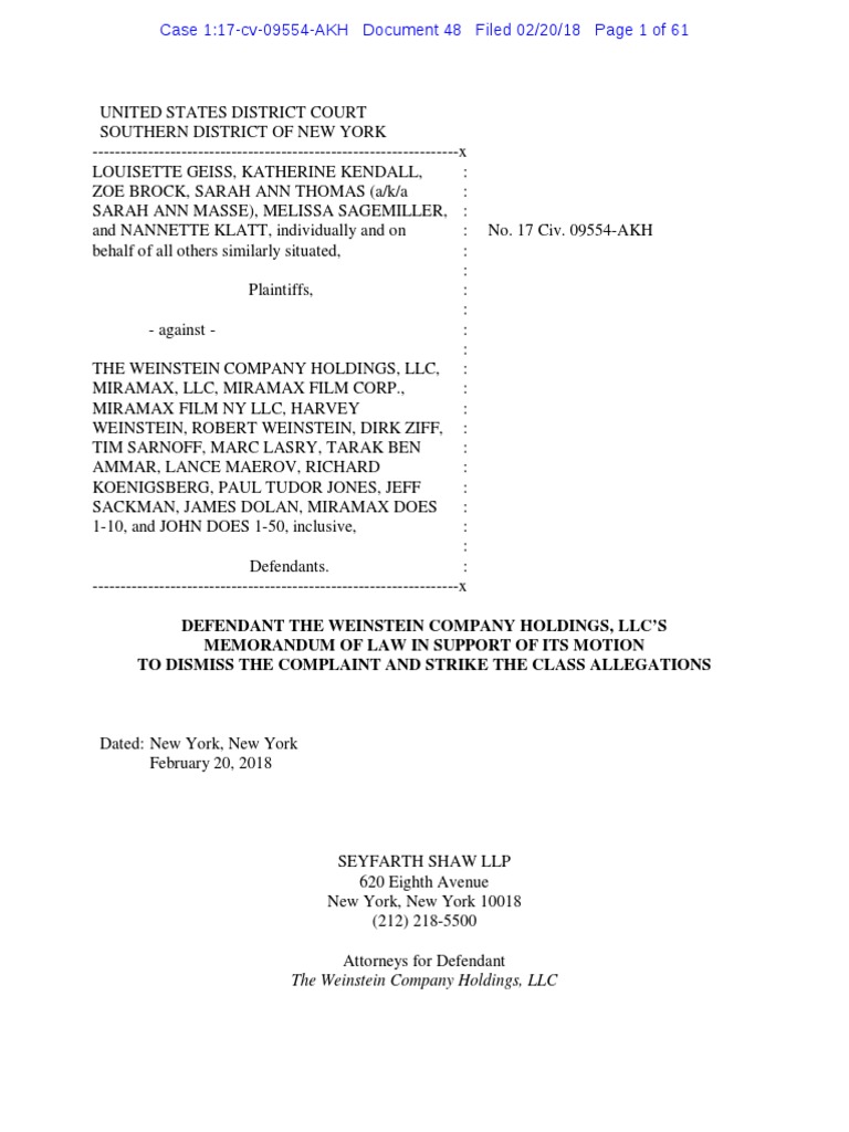 TWC Motion To Dismiss | PDF | Cause Of Action | Racketeer Influenced And Corrupt Organizations Act