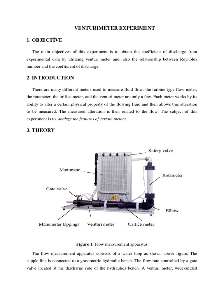 Venturimeter Experiment 1. Objective: Figure 1. Flow Measurement ...