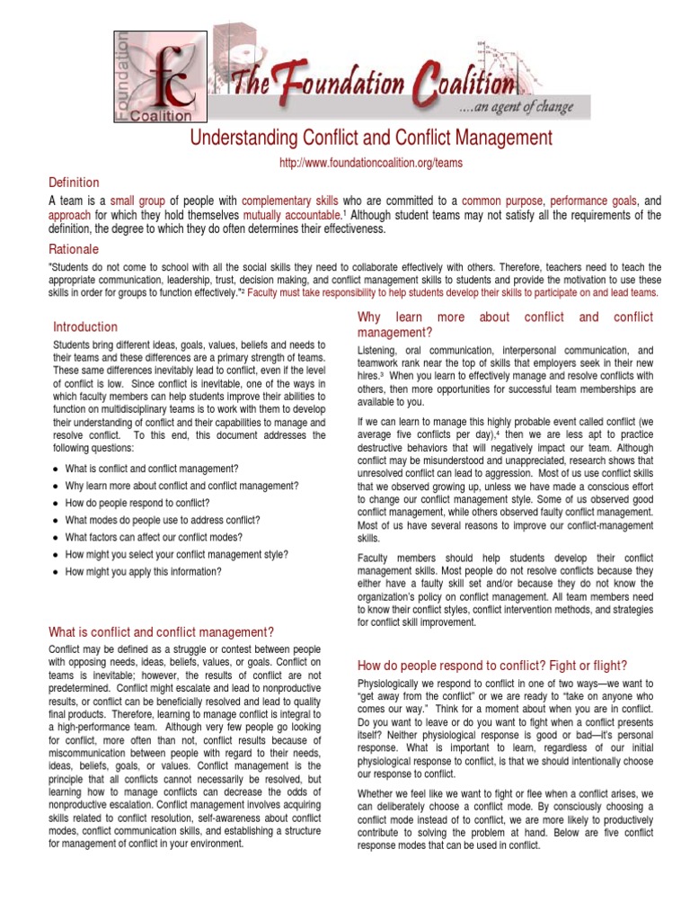 Conflict Management in Teams Explained | PDF