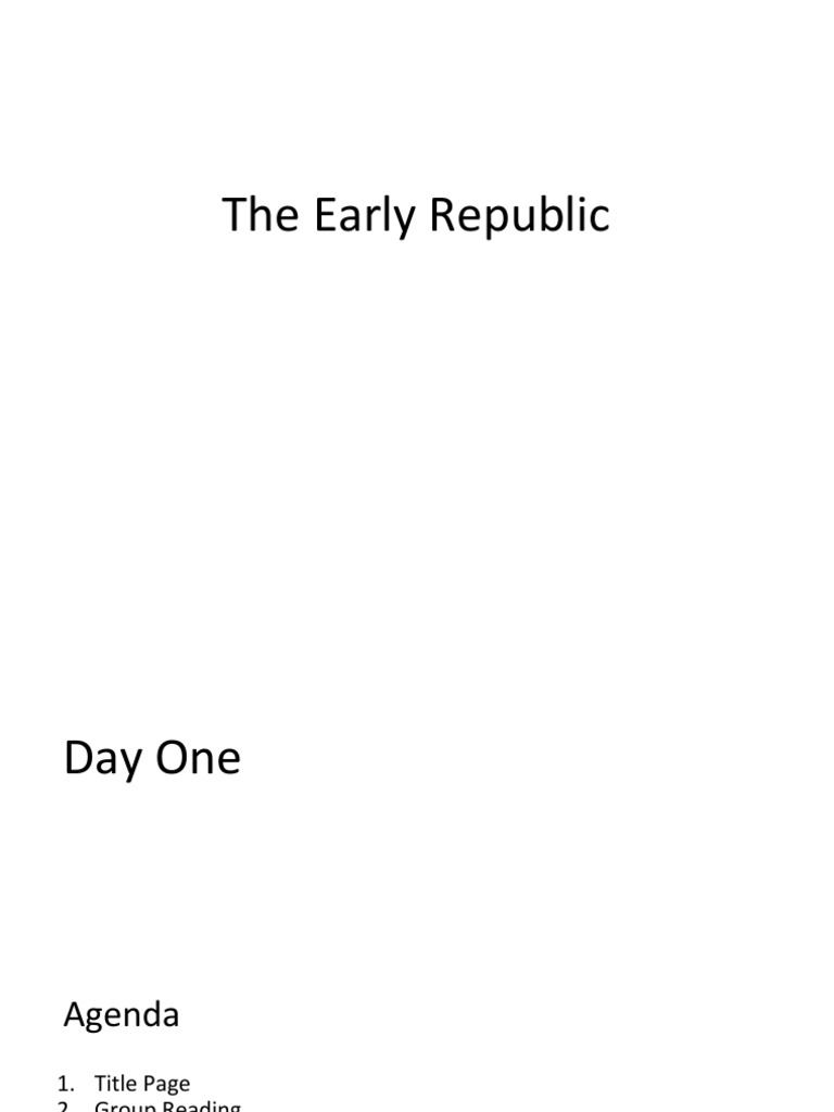 The Early Republic | PDF | Thomas Jefferson | Federalist Party