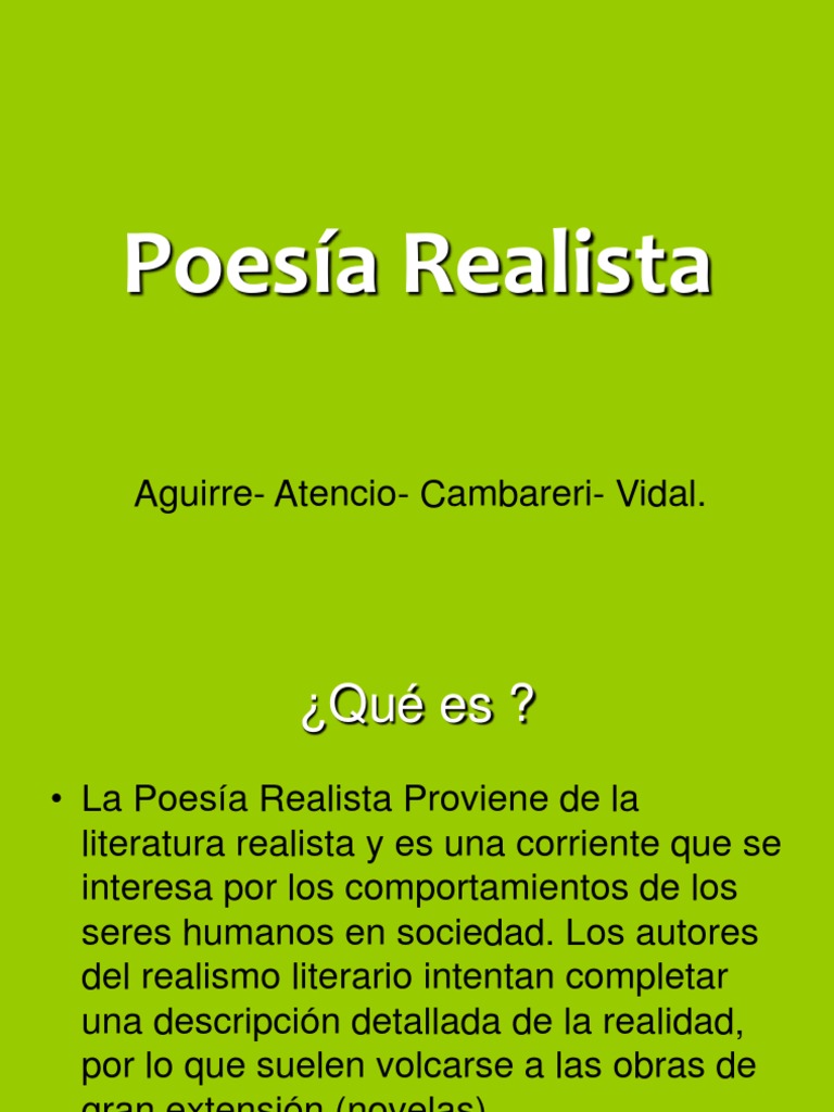 Poesía Realista | PDF | Realismo literario | Science