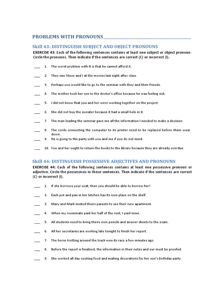 Problems With Pronouns | PDF | Pronoun | Linguistics