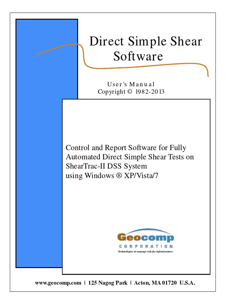 Direct Simple Shear Software Manual | PDF | Menu (Computing) | Computer ...