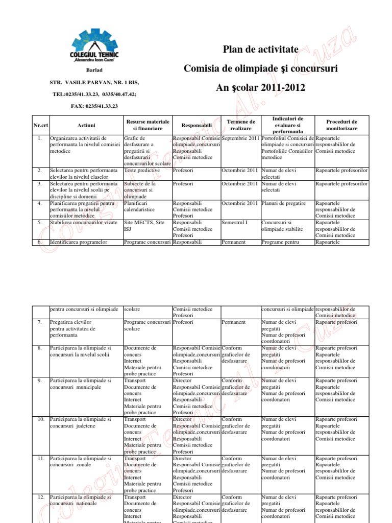 Plan de Activitate | PDF
