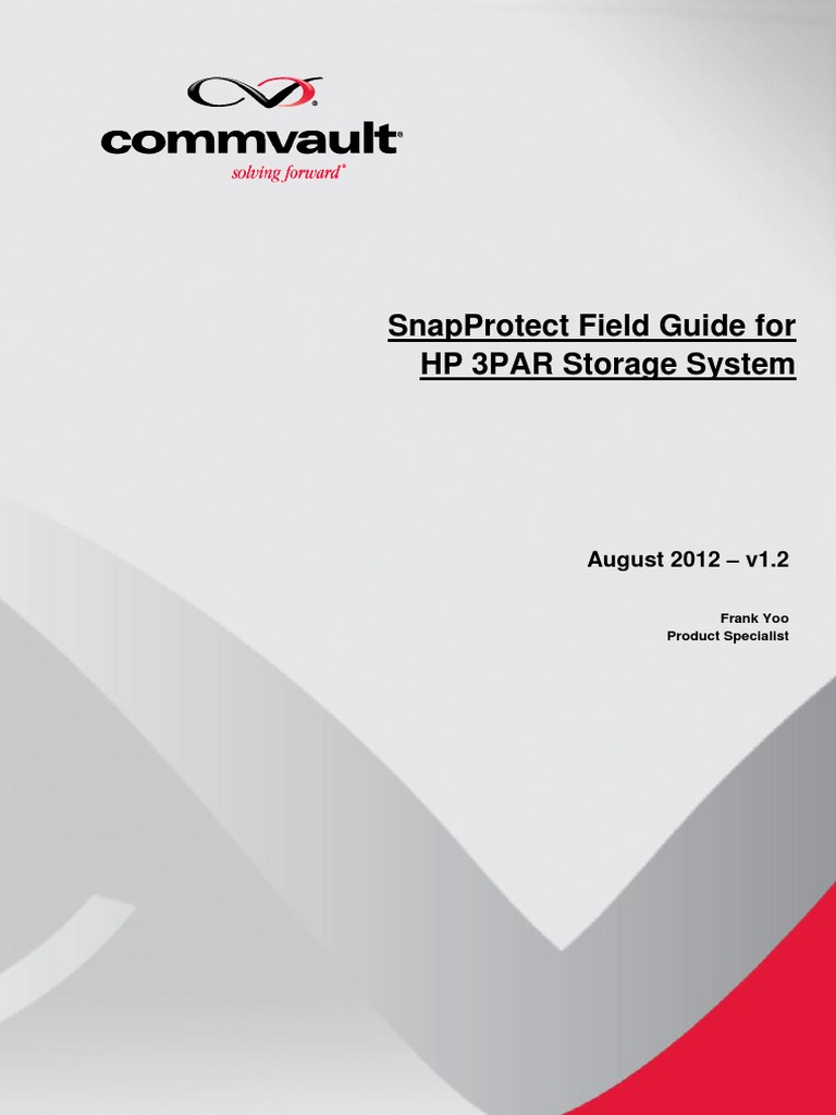 CommVault SnapProtect Field Guide For HP 3PAR Storage PDF | PDF ...