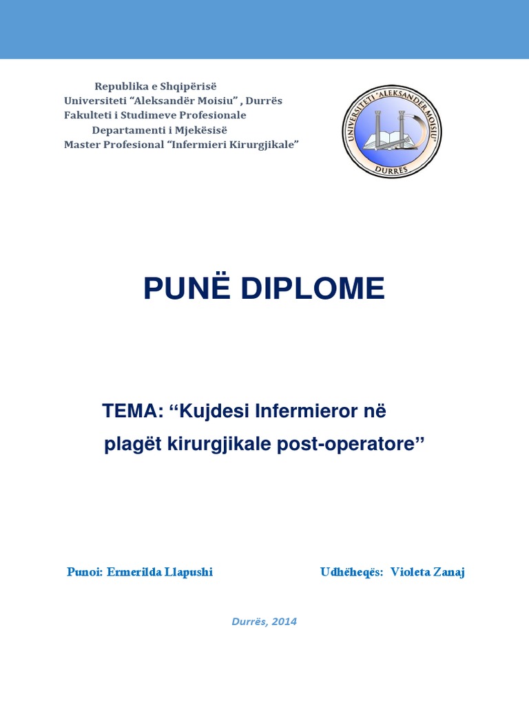 Kujdesi Infermieror Në Plaget Kirurgjikale Postoperatore | PDF