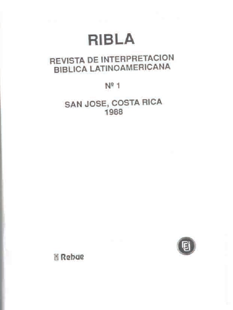 Ribla 1 - 1988 PDF | PDF | Biblia | Hermenéutica