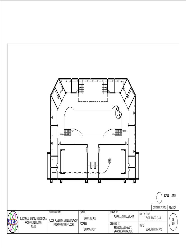 Floor Plan with Auxiliary Layout Showing Proposed Intercom System for ...