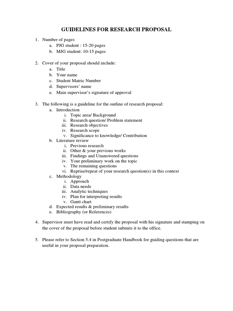 Guidelines For Research Proposal | PDF