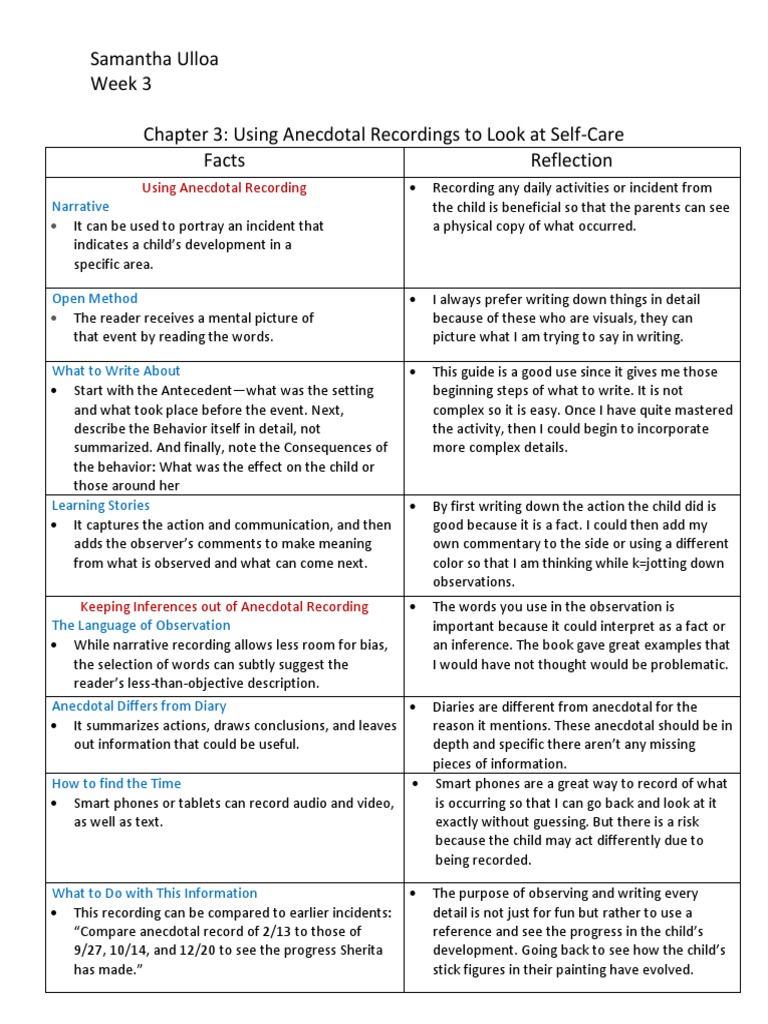 Chapter 3 - Using Anecdotal Recordings | PDF | Observation | Narrative