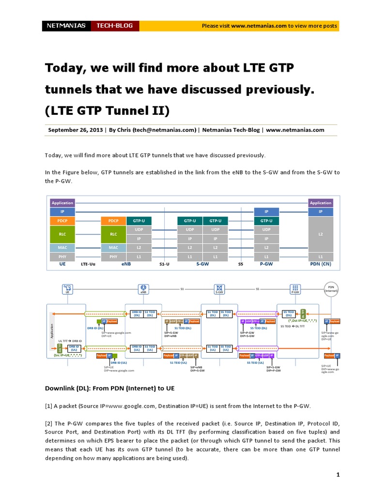 Netmanias.2013.09.26.LTE GTP Tunnel II | PDF | Network Packet ...