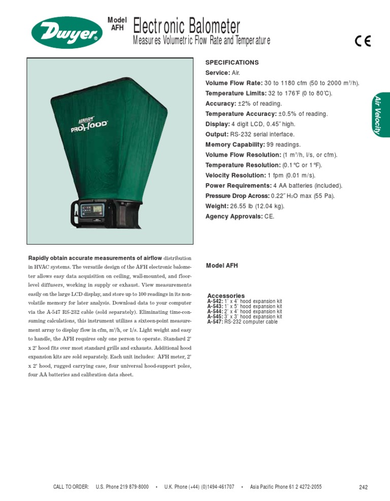 Balometer | PDF | Flow Measurement | Equipment