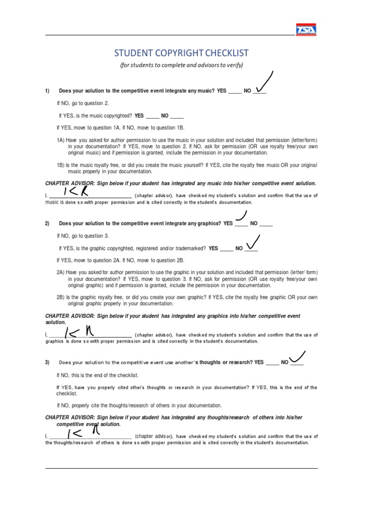 Copyright Checklist | PDF | Intellectual Works