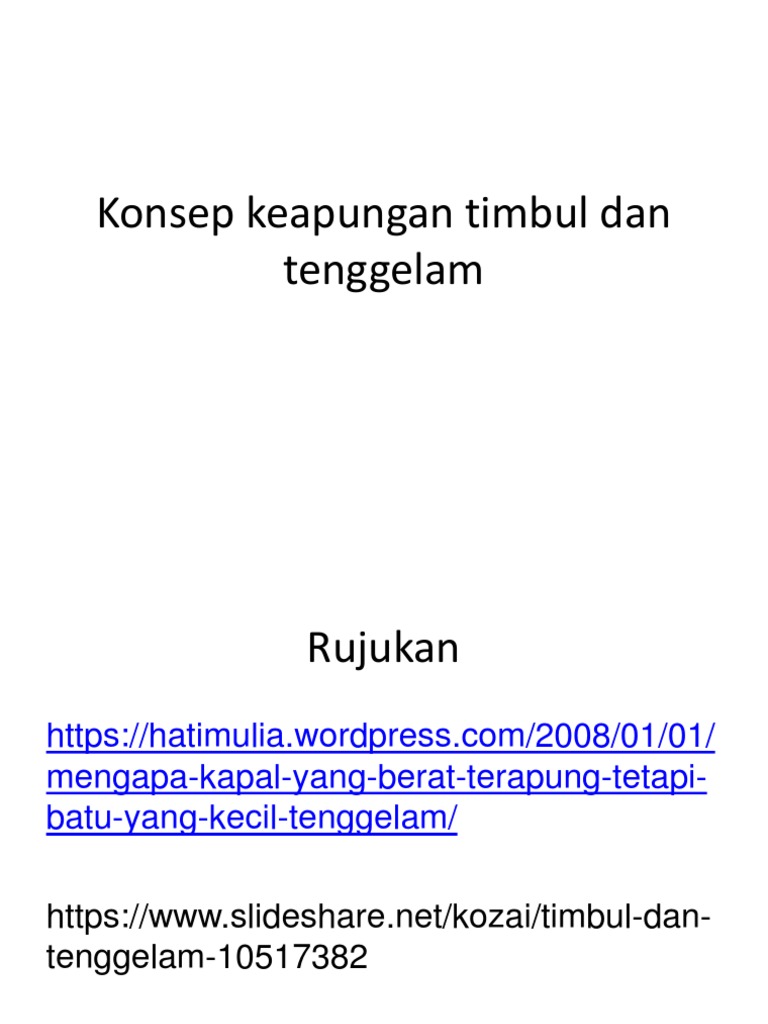 Konsep Keapungan Timbul Dan Tenggelam | PDF