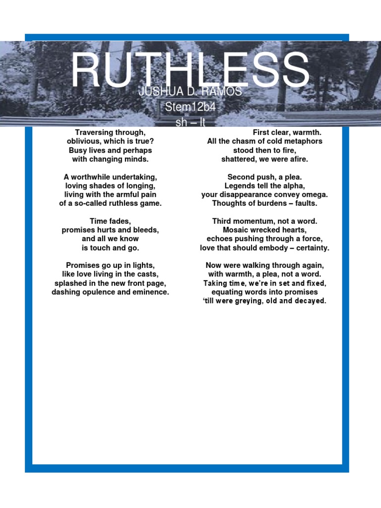 Ruthless Game: Jushua D. Ramos Stem12b4 SH - LT | PDF