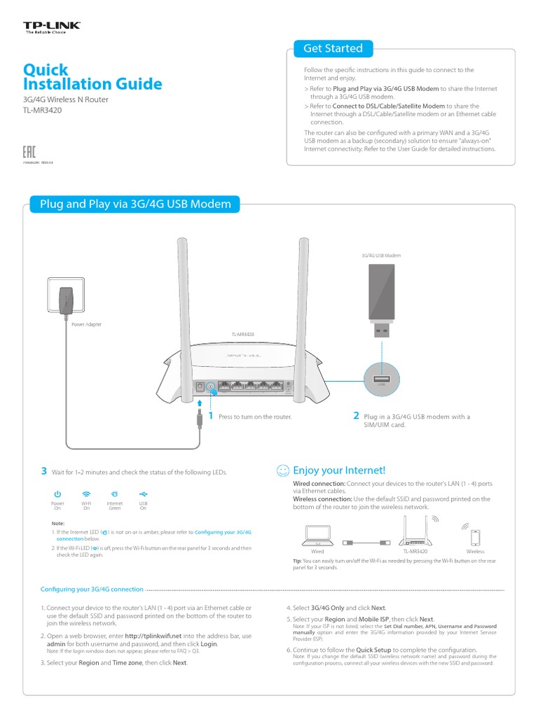 Quick Installation Guide: Get Started | PDF | Wi Fi | Usb