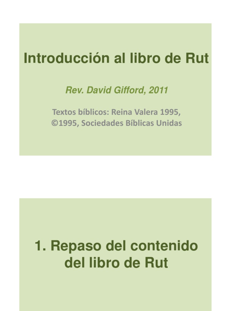Introducción al libro de Rut | PDF | Libro de rut | Contenido bíblico
