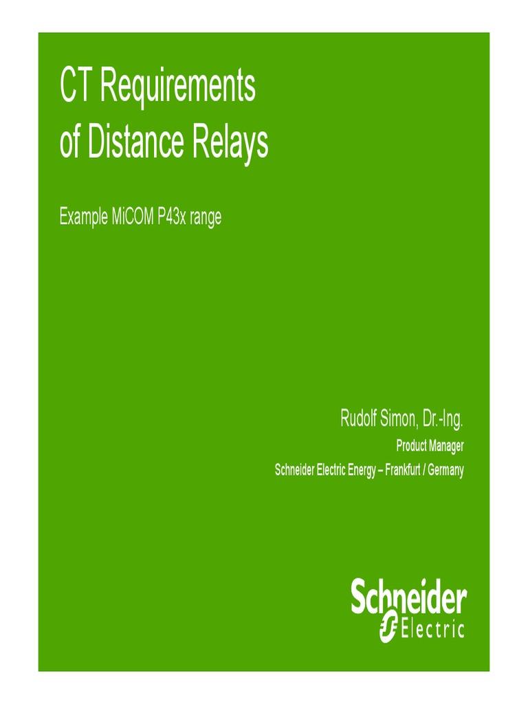 CT Requirements For Distance Relays | PDF | Electrical Impedance | Relay