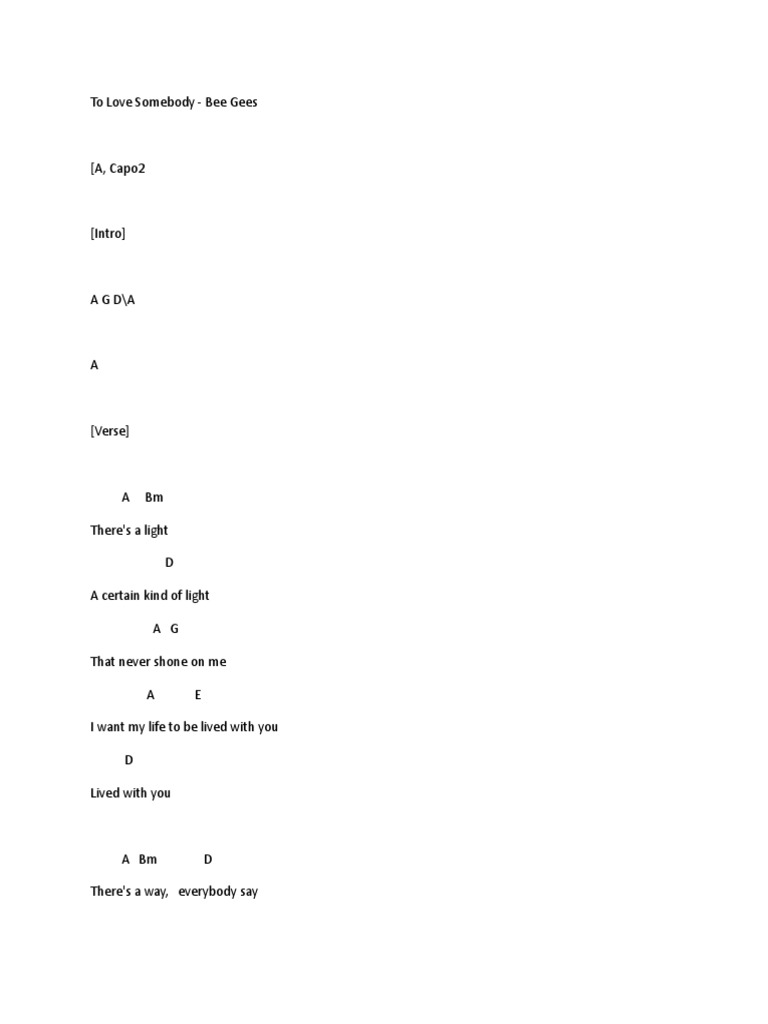 To Love Somebody | PDF