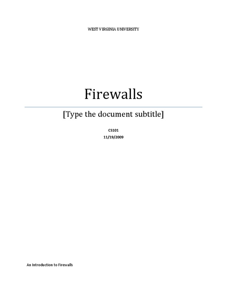 Firewalls: (Type The Document Subtitle) | PDF | Firewall (Computing) | Proxy Server