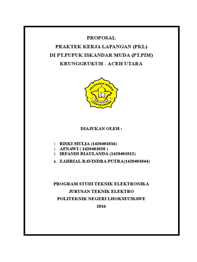 Contoh Proposal PKL | PDF