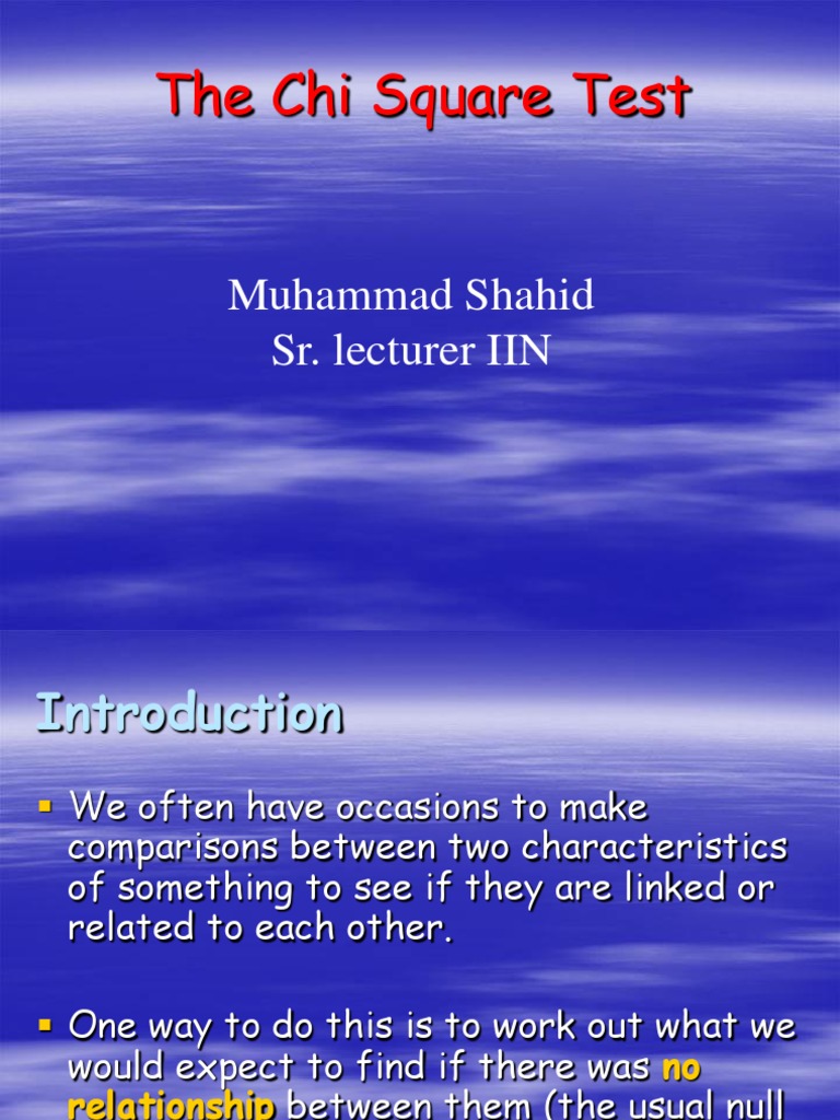 Chi Square Test | PDF | Null Hypothesis | Chi Squared Distribution