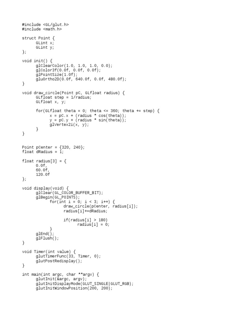 OpenGL Animated Circles | PDF
