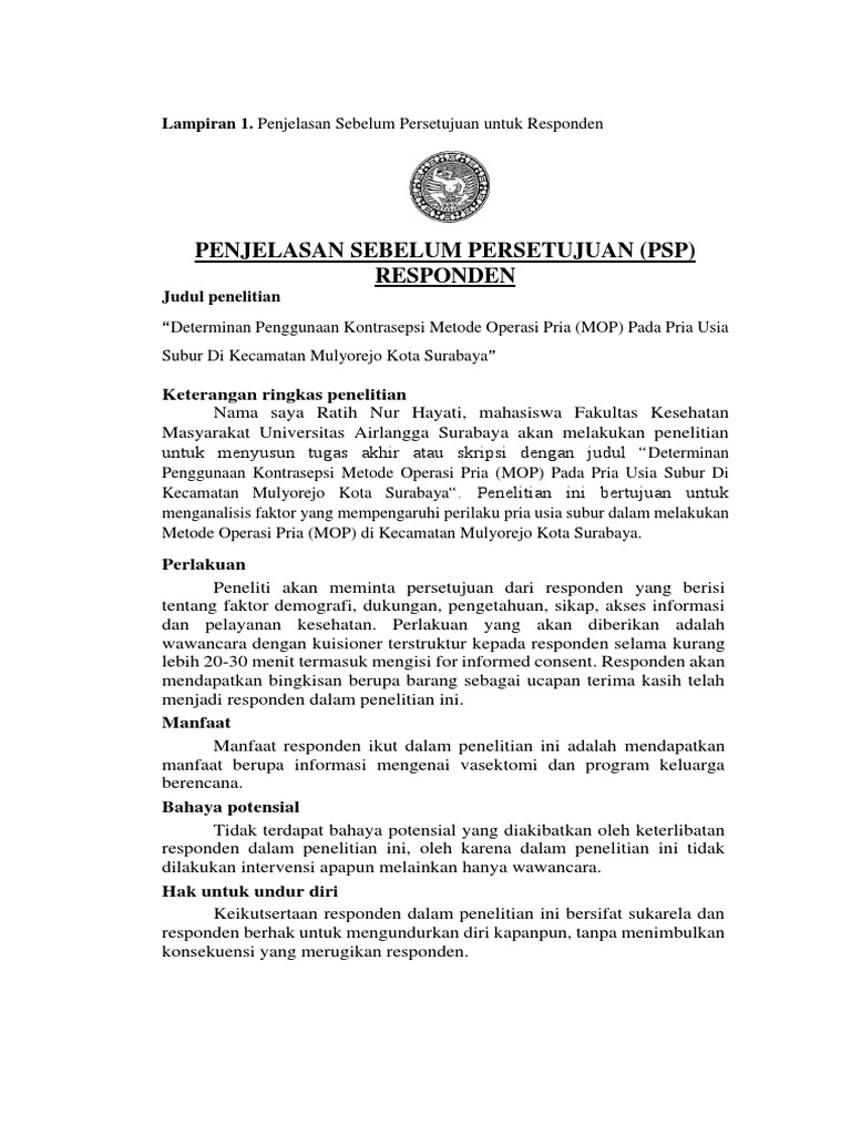 Lembar PSP Dan Kuesioner | PDF | Gaya Hidup