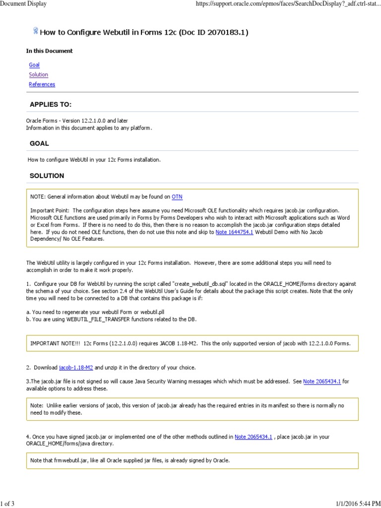 Webutil in Forms 12c | PDF | Java (Programming Language) | Utility Software