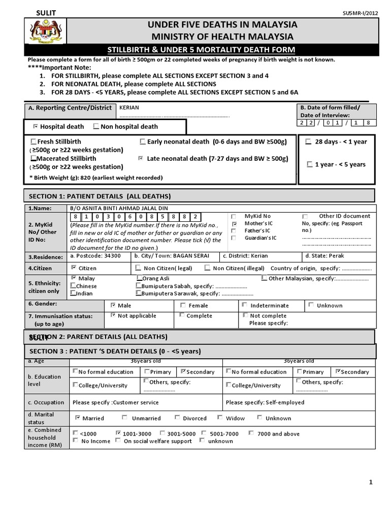 Understanding Neonatal Deaths in Malaysia: An Analysis of Stillbirth ...